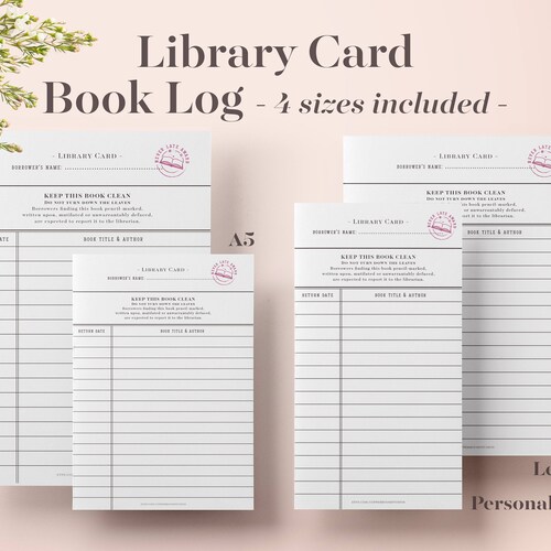 Books to Read Printable Library Card Book Tracker Reading - Etsy