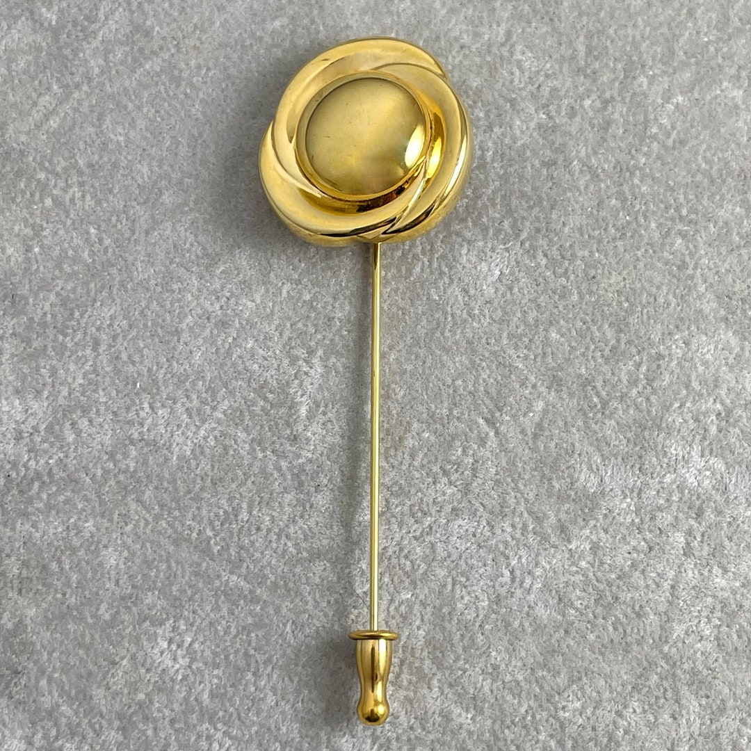 Vintage Monet Gold Tone Swirl Stick Pin - Lapel or Hat - Etsy