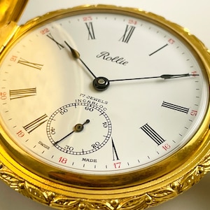 Vintage Rollie 17 Jewels Incabloc Pocket Watch, 1970s - Aerowatch ...