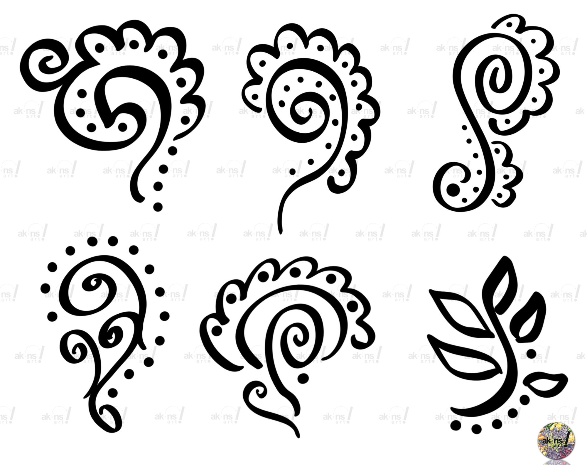 Procreate Flourish Stamp iPad Brushes, Hand Drawn Illustration, Clip ...