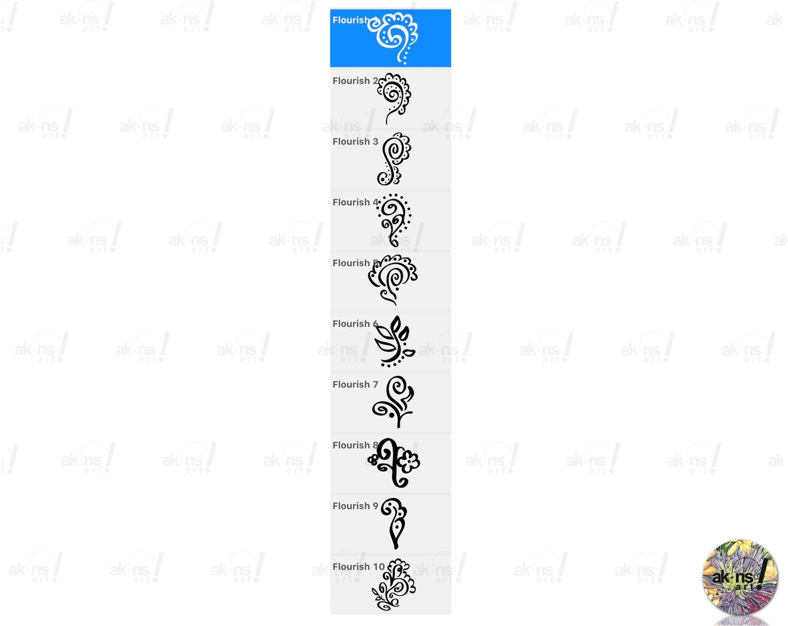 Procreate Flourish Stamp iPad Brushes, Hand Drawn Illustration, Clip ...