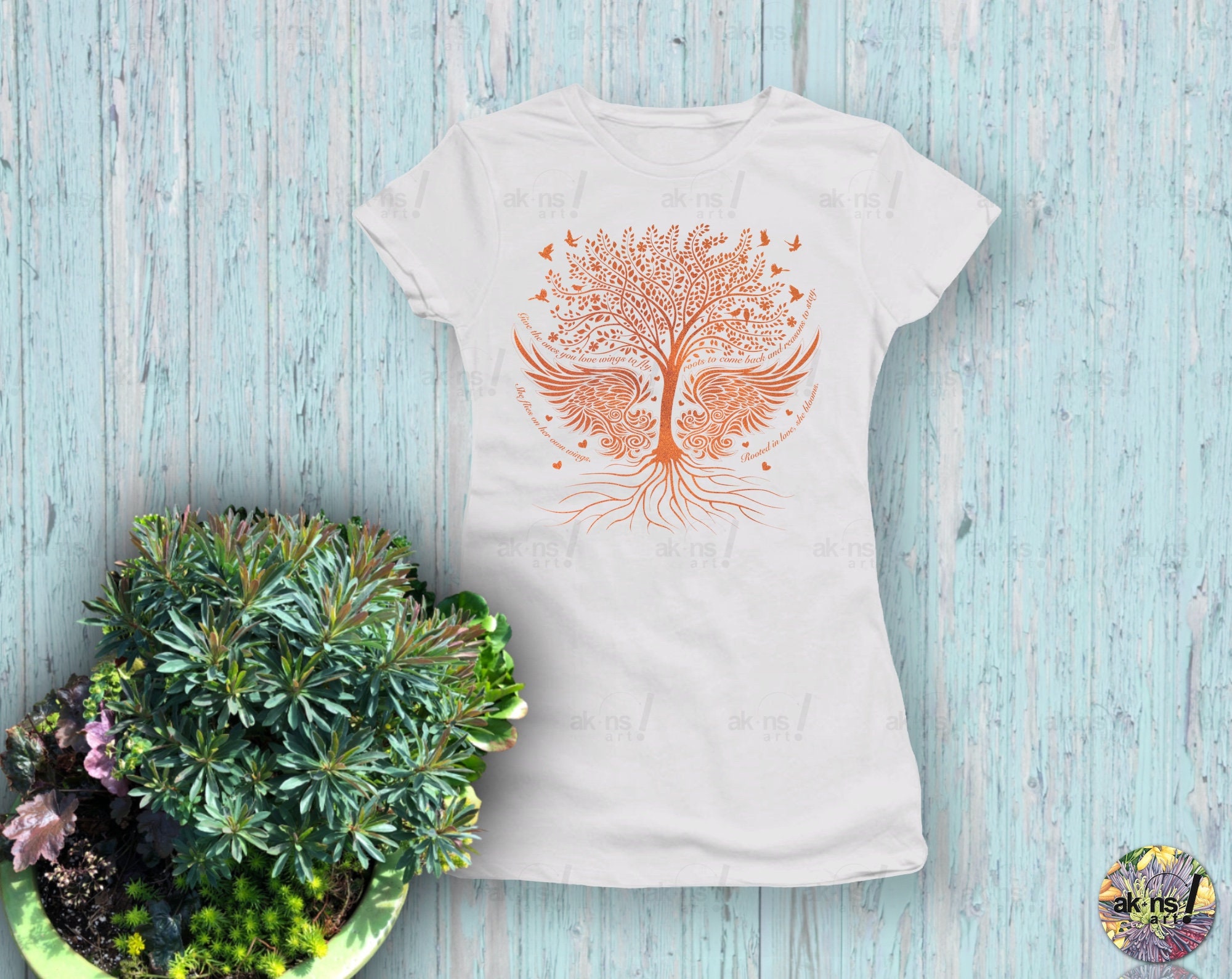 Rose Gold Glitter Tree Wings Motivation Quote Clip Art, Fly Flourish ...