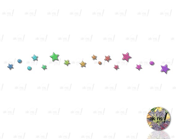 Rainbow Stars Clipart PNG Graphic Design Colorful Art | Etsy