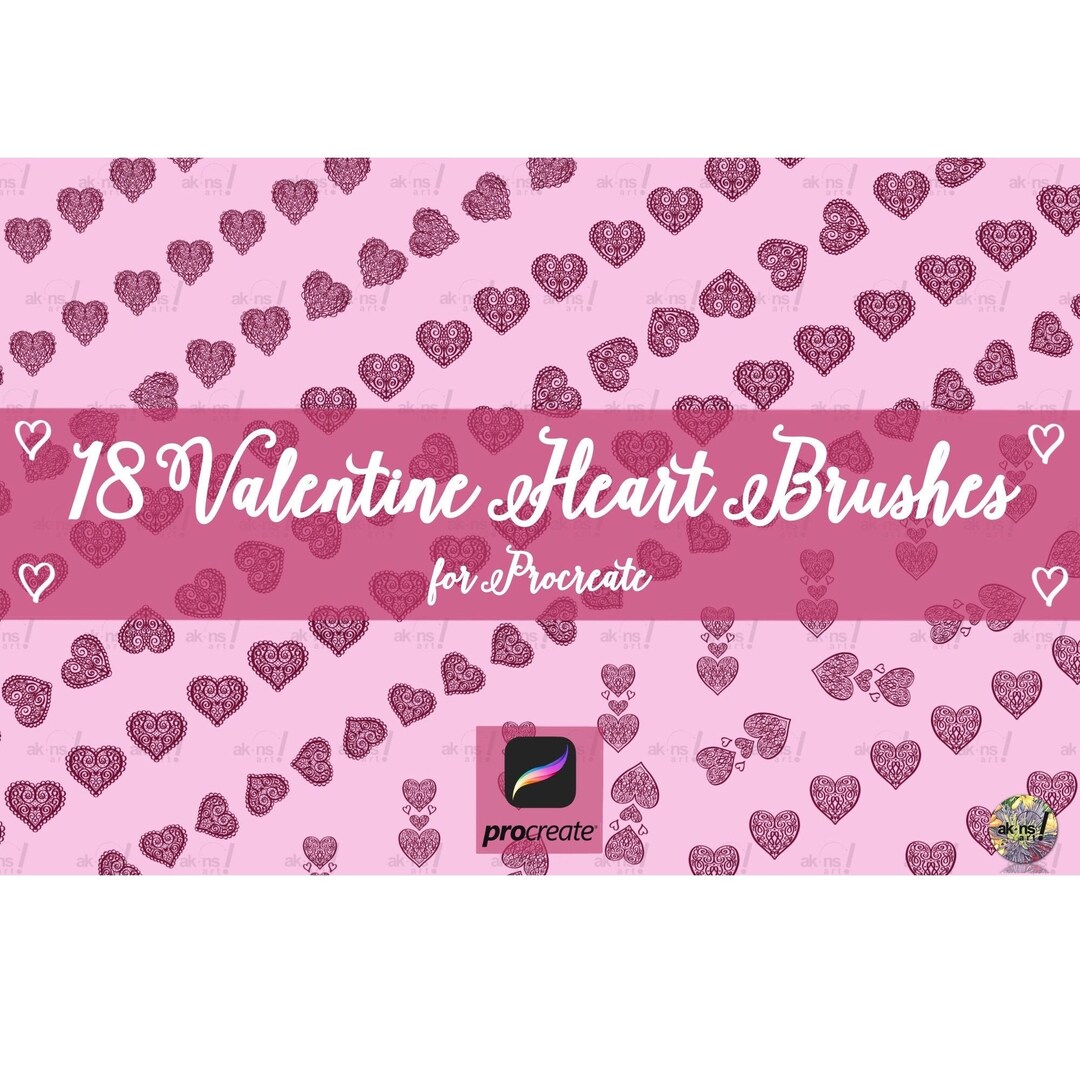 Procreate 18 Valentine Heart Brushes for Ipad, Hand Drawn Art, Clip Art ...