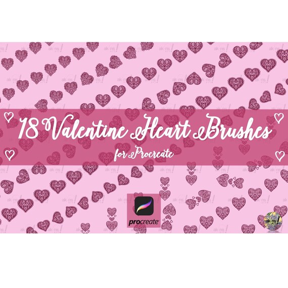 Procreate 18 Valentine Heart Brushes for Ipad Hand Drawn Art | Etsy