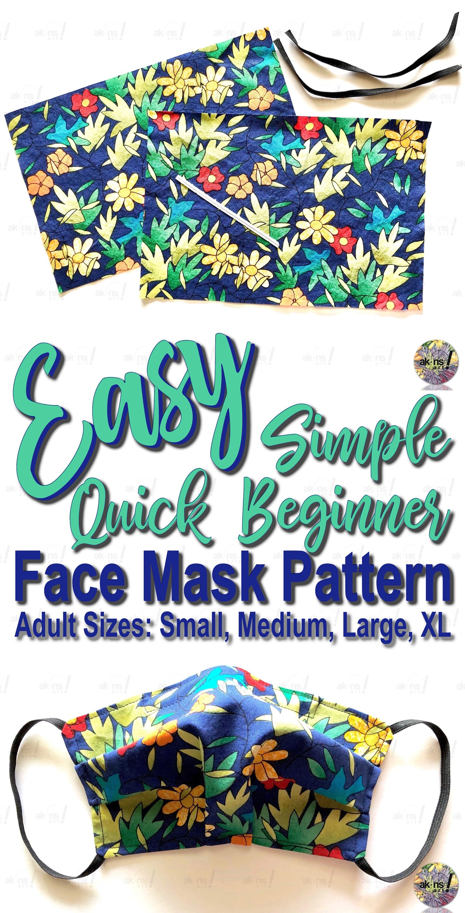 Easy Quick Simple Beginner Face Mask Pattern Basic - Etsy