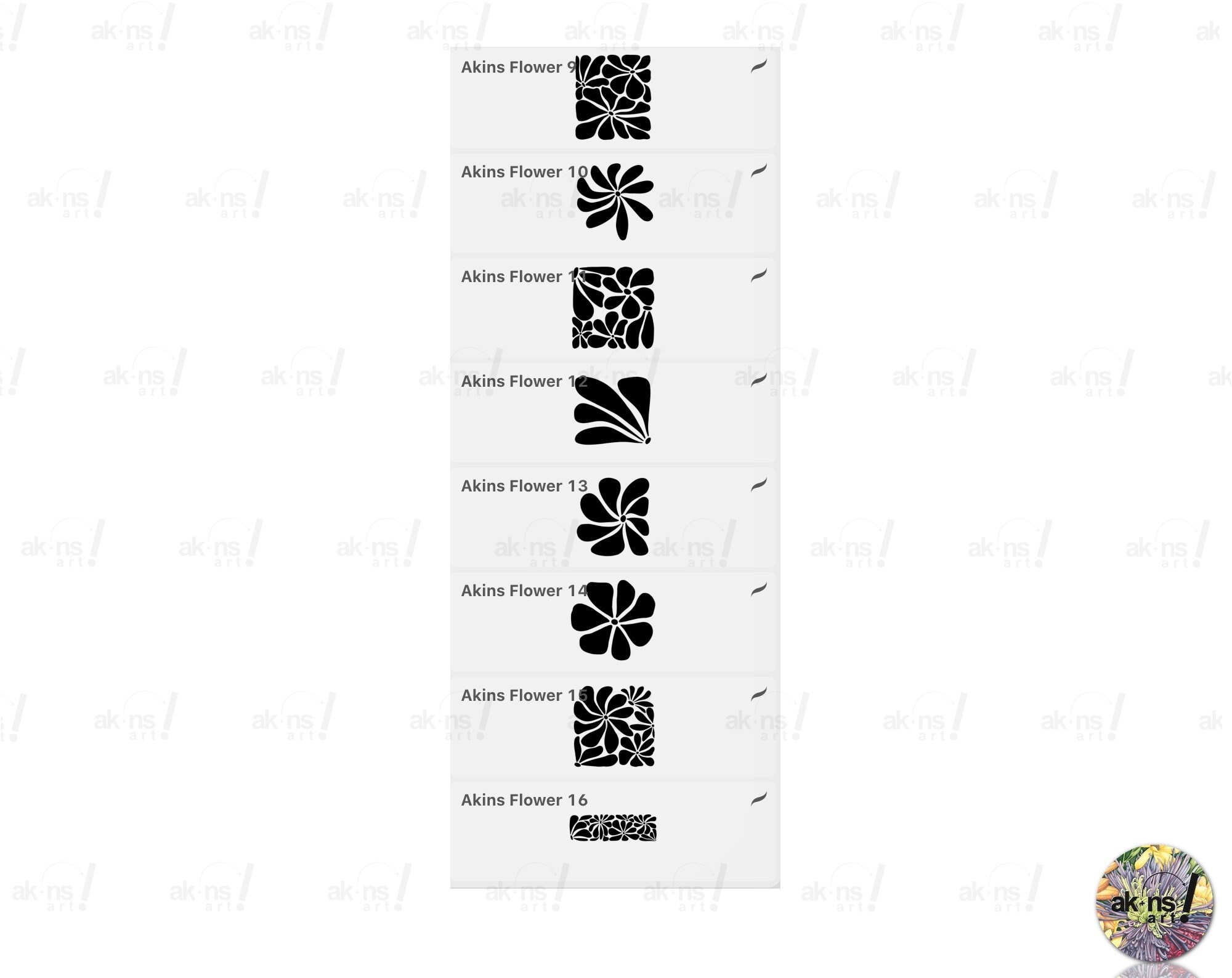 16 Flower Stamps Ipad Procreate Brushes Hand Drawn | Etsy