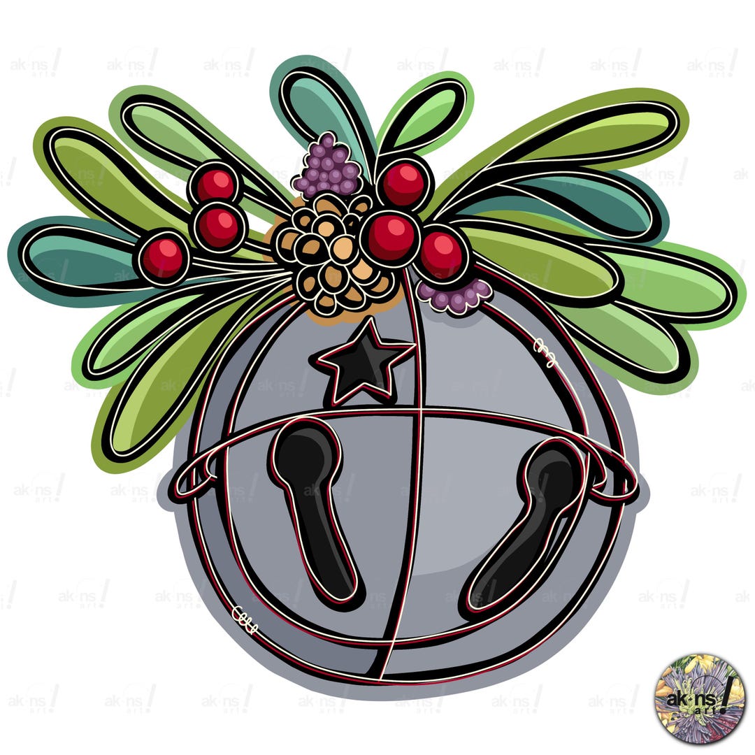 TEMPLATE Jingle Bell Christmas Door Hanger - Digital DIY Home Decor ...