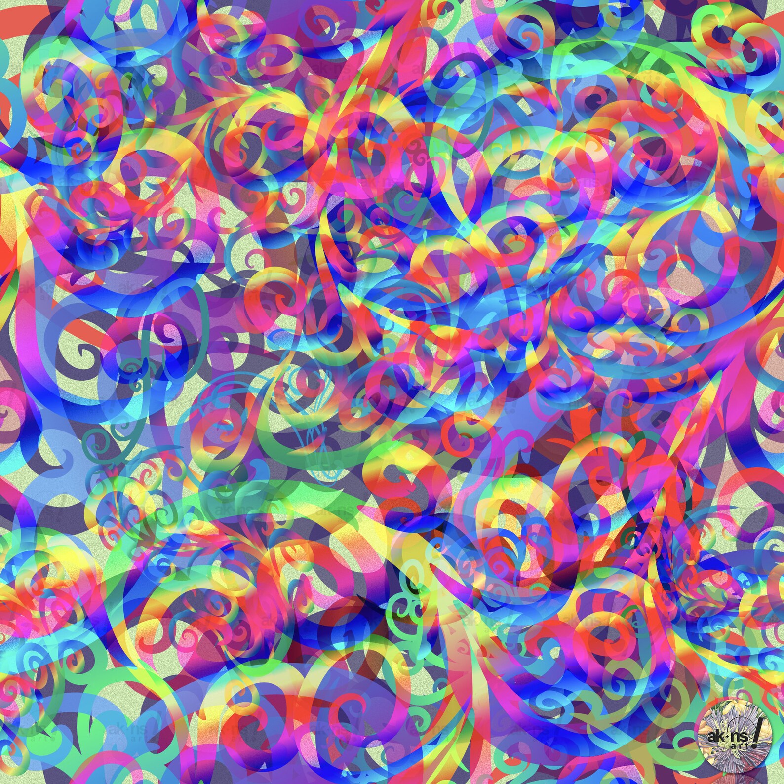 Multi Colored Flourishes Seamless Repeat Surface Pattern - Etsy