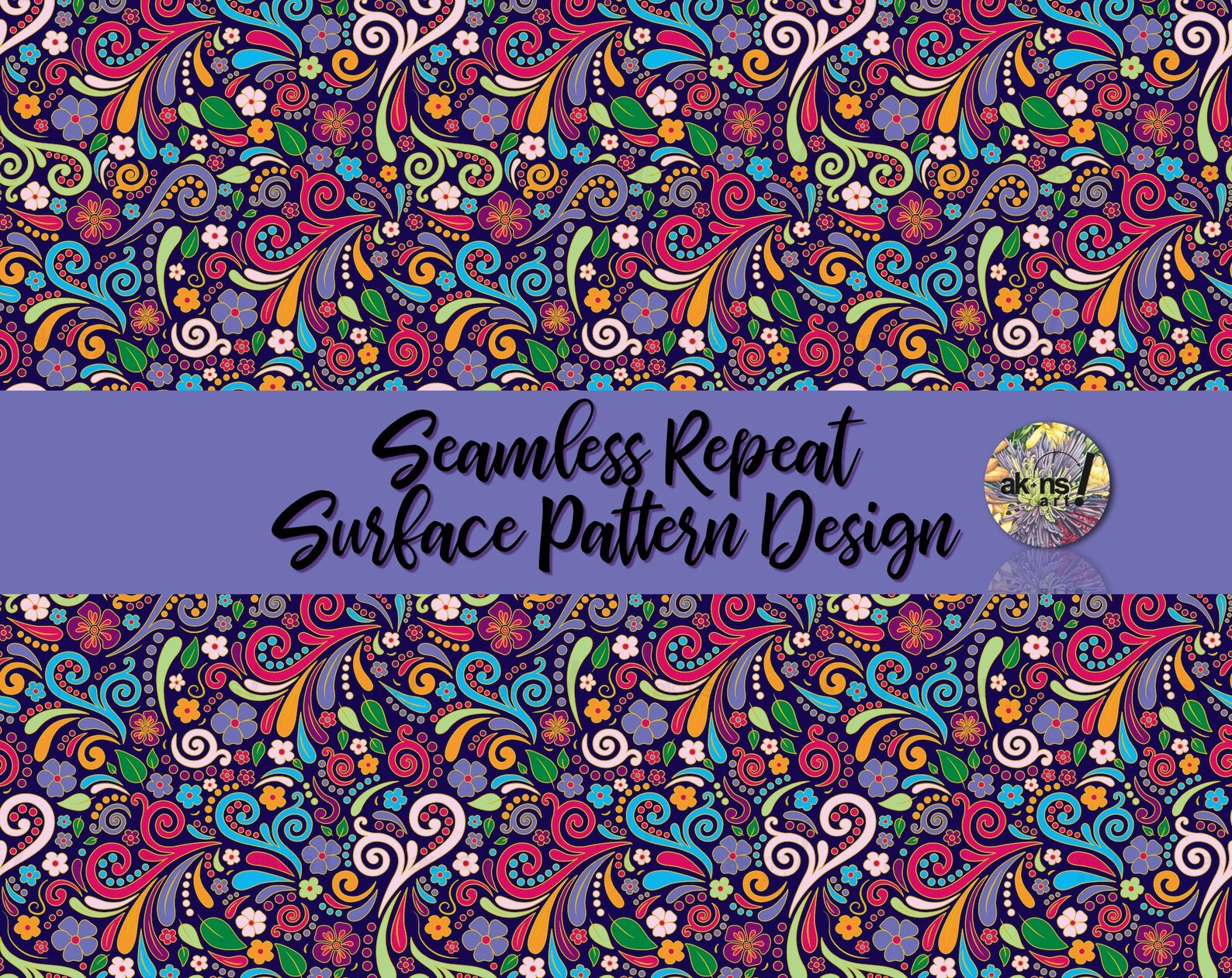 Flower Paisley Flourishes Seamless Repeat Surface Pattern - Etsy