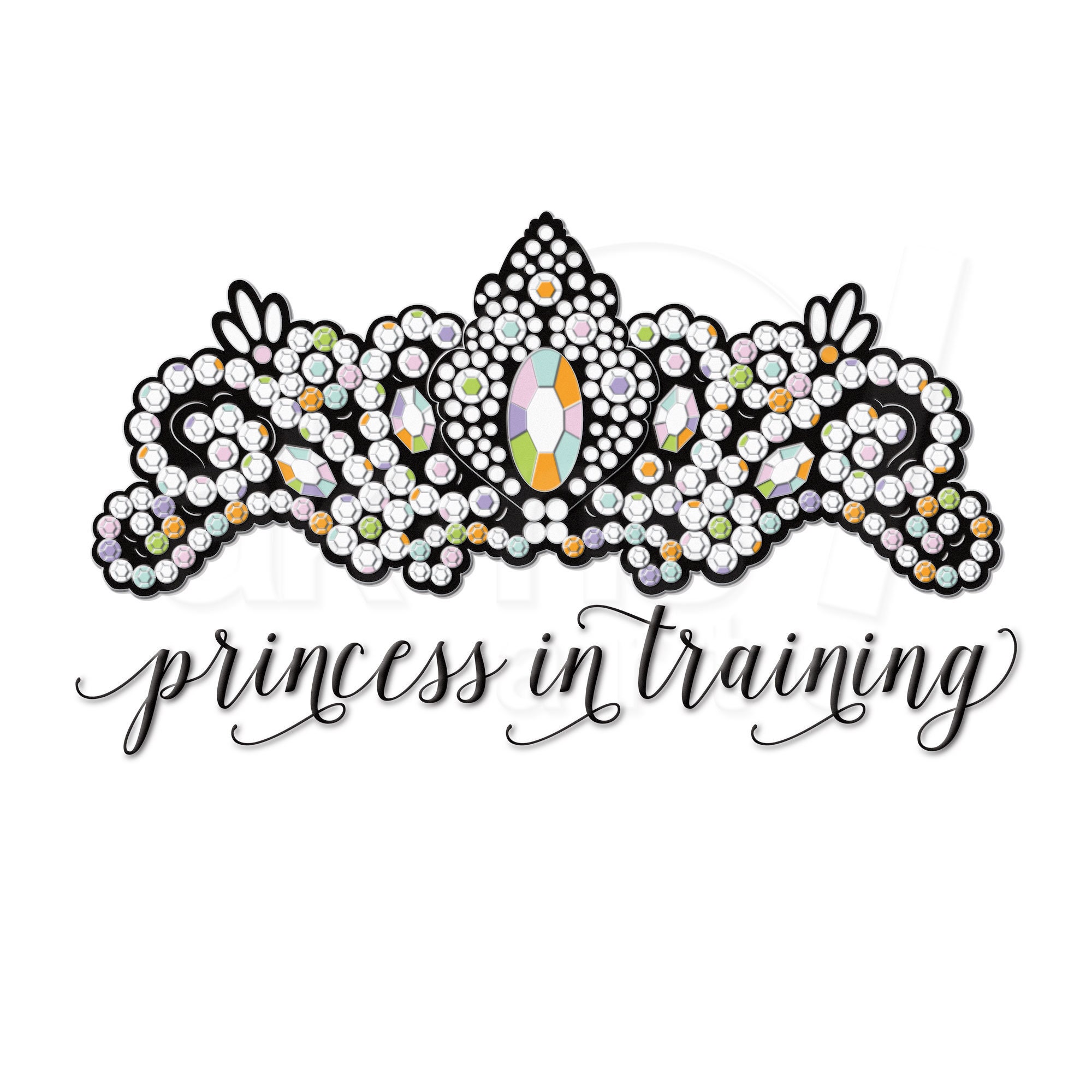 Princess in Training Clipart, Cute Diamond Tiara Sublimation Transfer ...