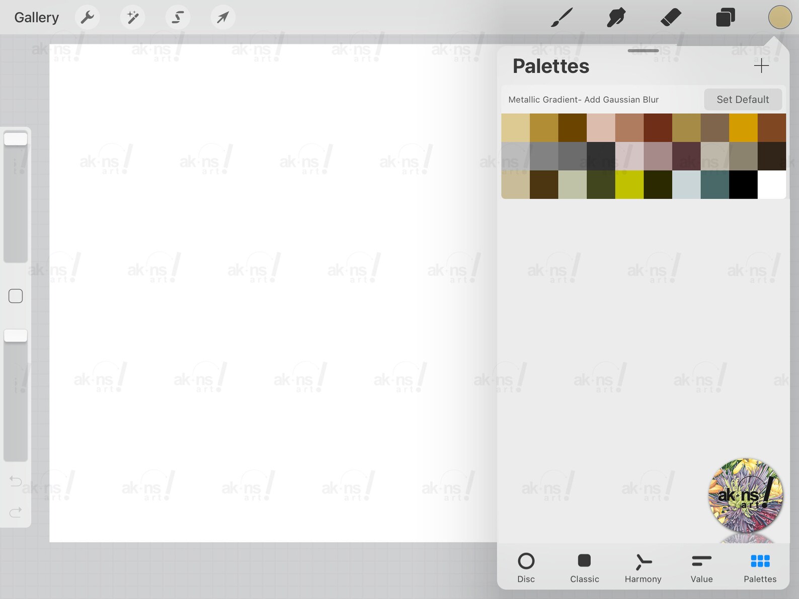Procreate Metallic Gradient Color Palette Swatches, iPad Lettering ...