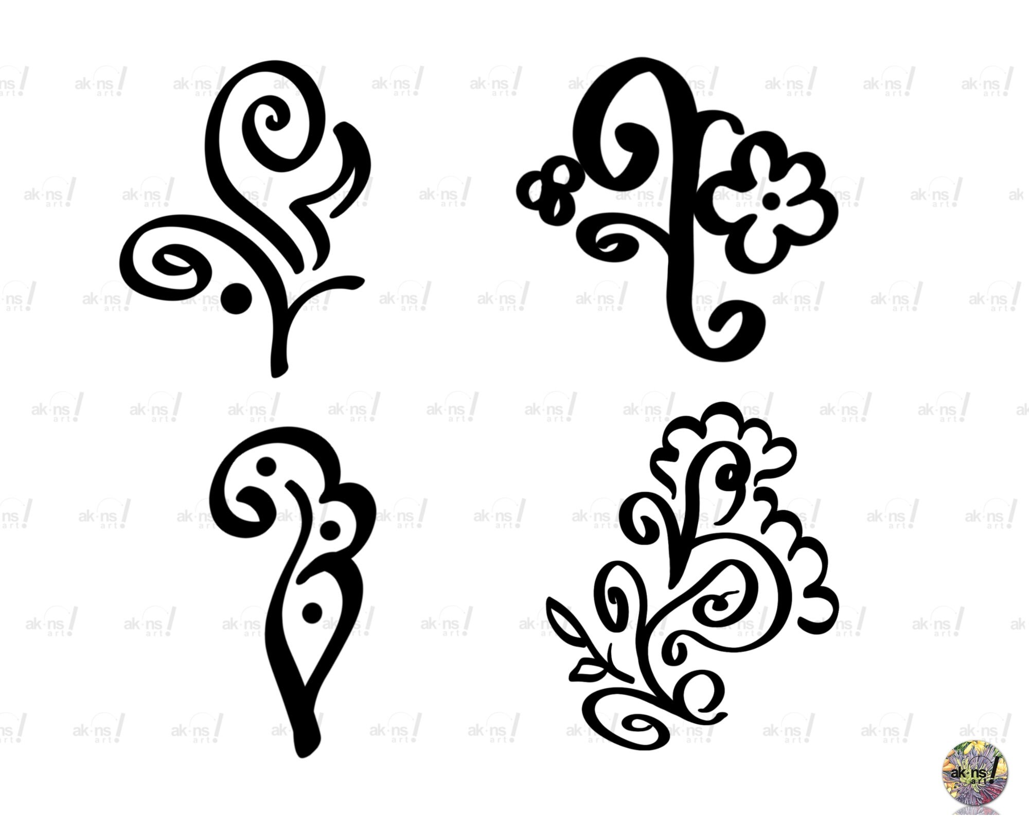 Procreate Flourish Stamp iPad Brushes, Hand Drawn Illustration, Clip ...