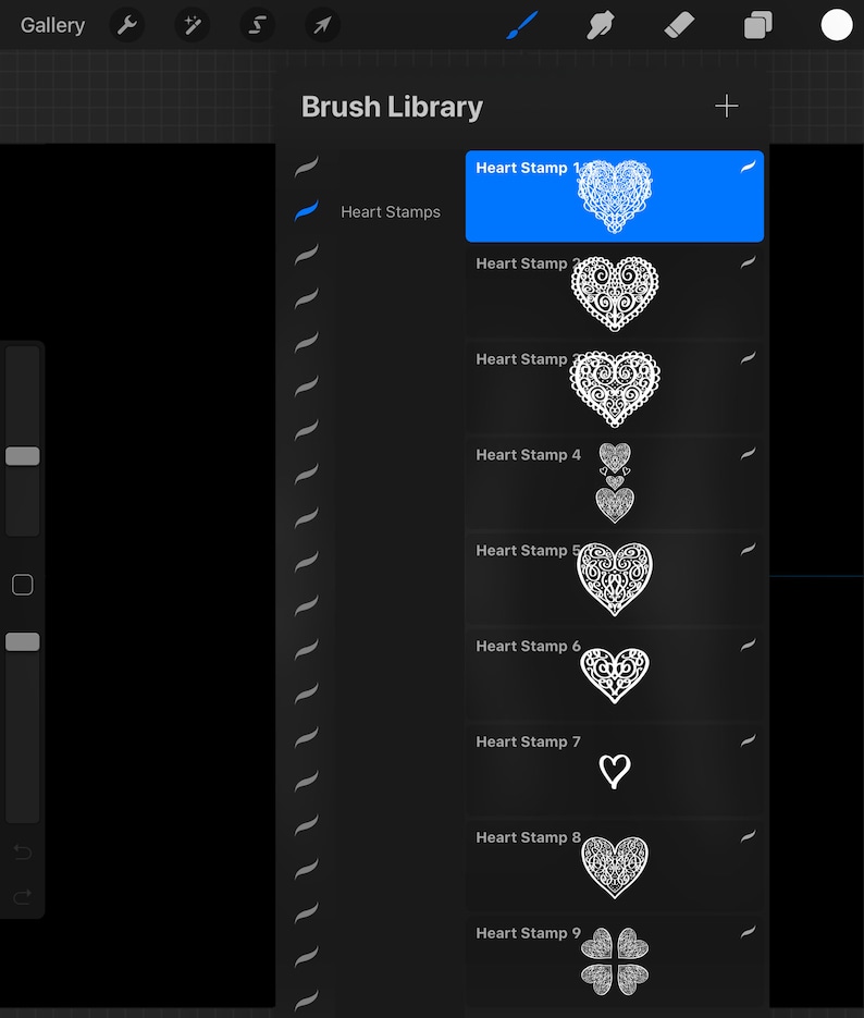 Procreate Heart Stamp Brushes for Ipad Hand Drawn - Etsy