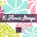 16 Flower Stamps Ipad Procreate Brushes Hand Drawn | Etsy