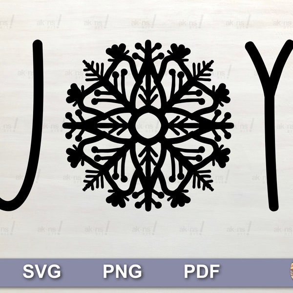 Joy Snowflake Svg - Etsy