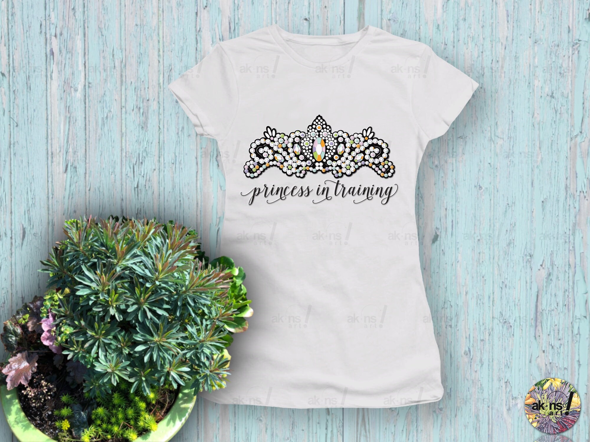 Princess in Training Clipart, Cute Diamond Tiara Sublimation Transfer ...