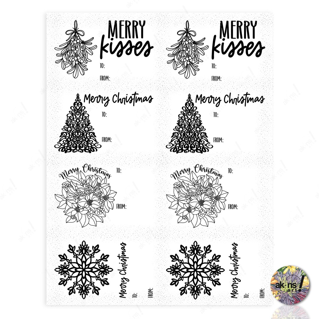 Printable Christmas Gift Tags, PDF Template, Christmas Template, Gift ...