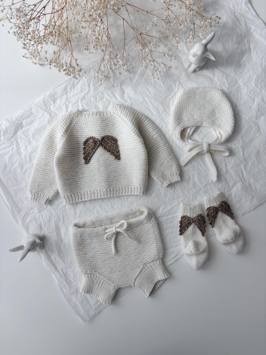 Baby Angel Set - Set of 4 - Long Legs Romper - Baby Boy Outfit - Baby ...