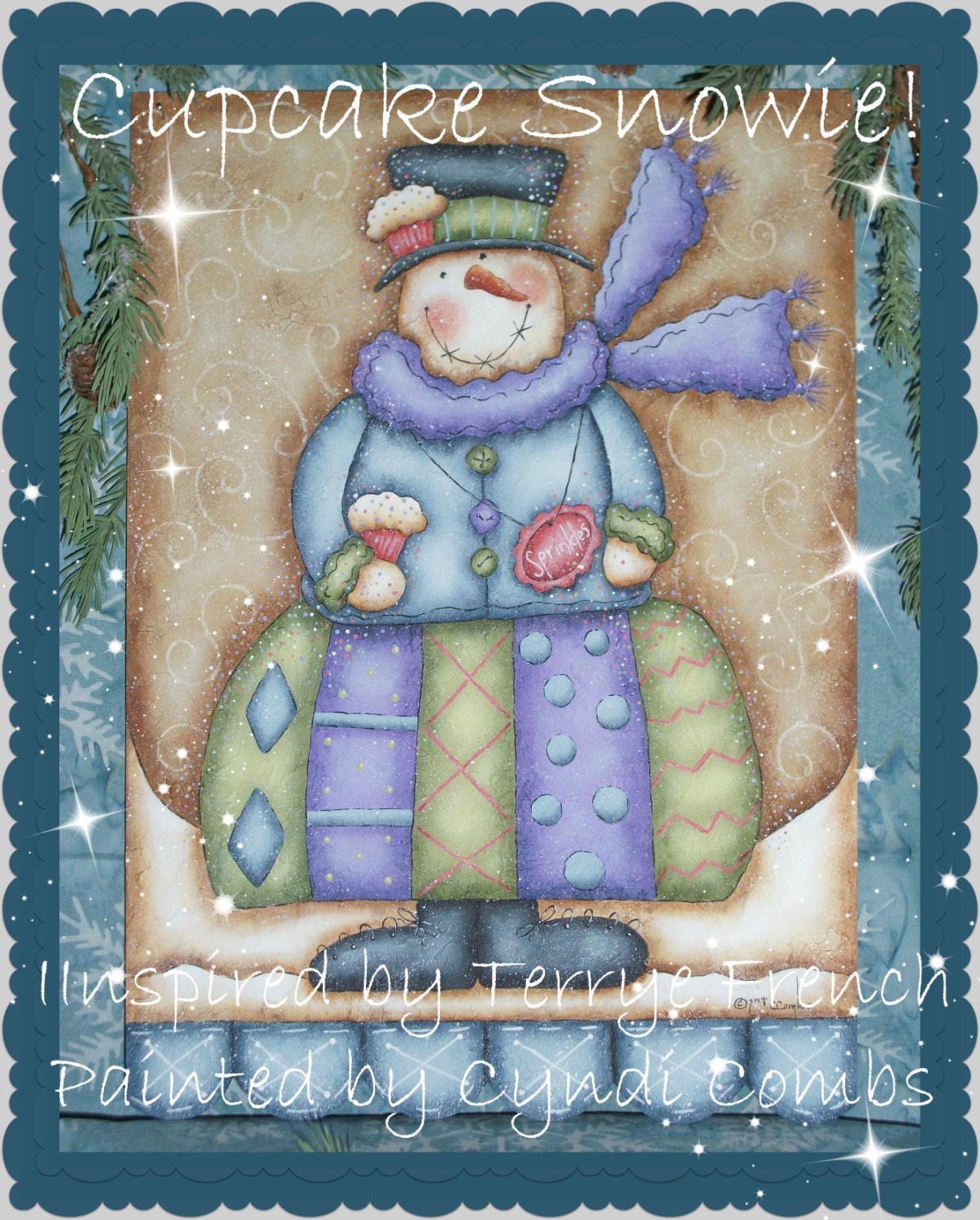 Cupcake Snowie Painting With Friends E Pattern by Cyndi | Etsy