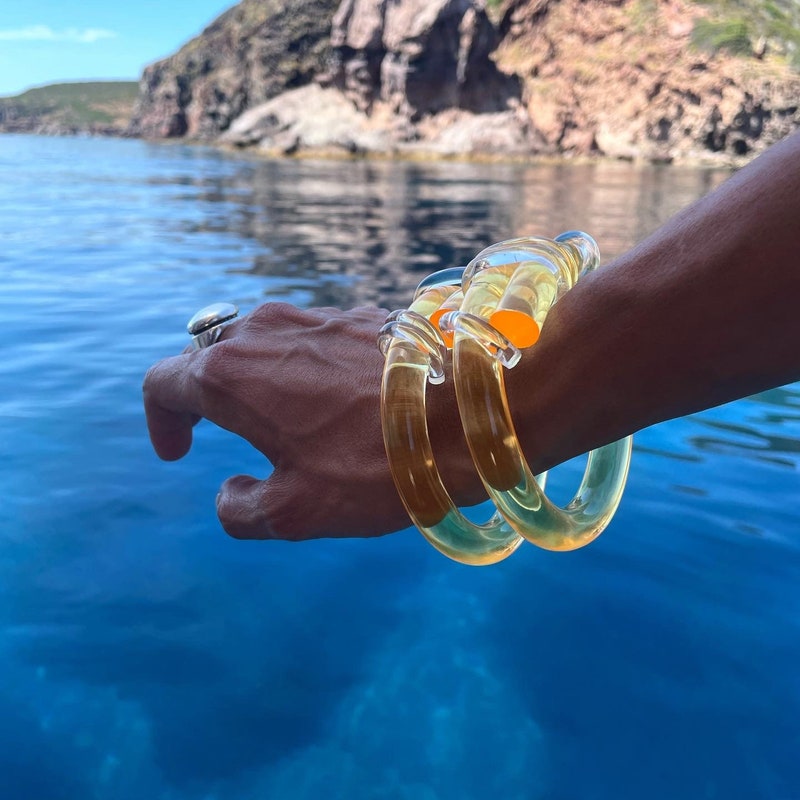 Orange Bangle Bracelet - Etsy