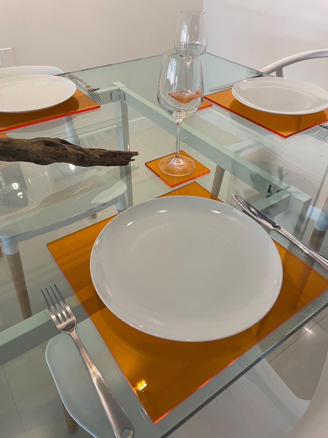 Orange Acrylic PLACEMATS: Contemporary Dining Table Decor, Set of 4 - Etsy