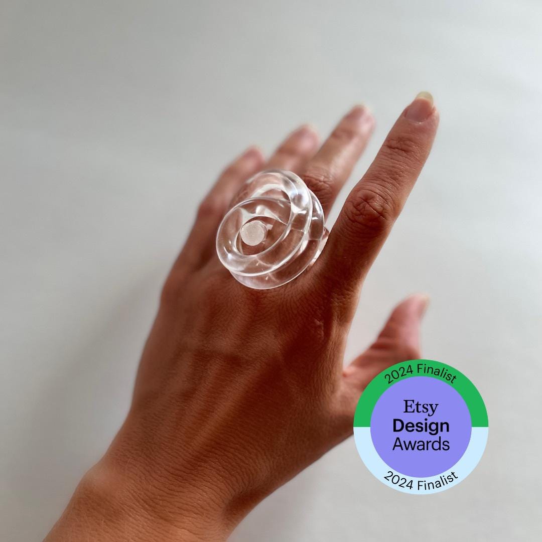 MONACO COLORS Statement Knot Ring – Bold Lucite Knot Ring | Editorial ...