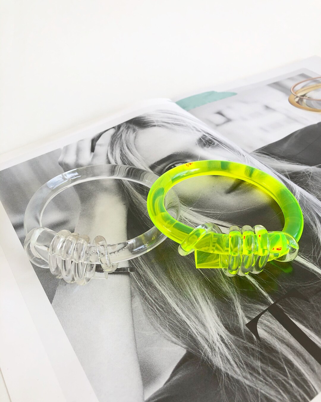 Handcrafted THIN KNOT Lucite Bangle: Clear Acrylic Bracelet, Made in Miami - Etsy