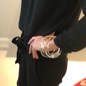 LUCITE KNOT BANGLE, Clear Acrylic Bangle, Lucite Bangle, Acrylic Bangle, Acrylic Bracelet, Clear ...