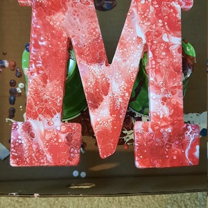 Acrylic Paint Poured Letters, Custom Painted Letter Decor - Fluid Art ...