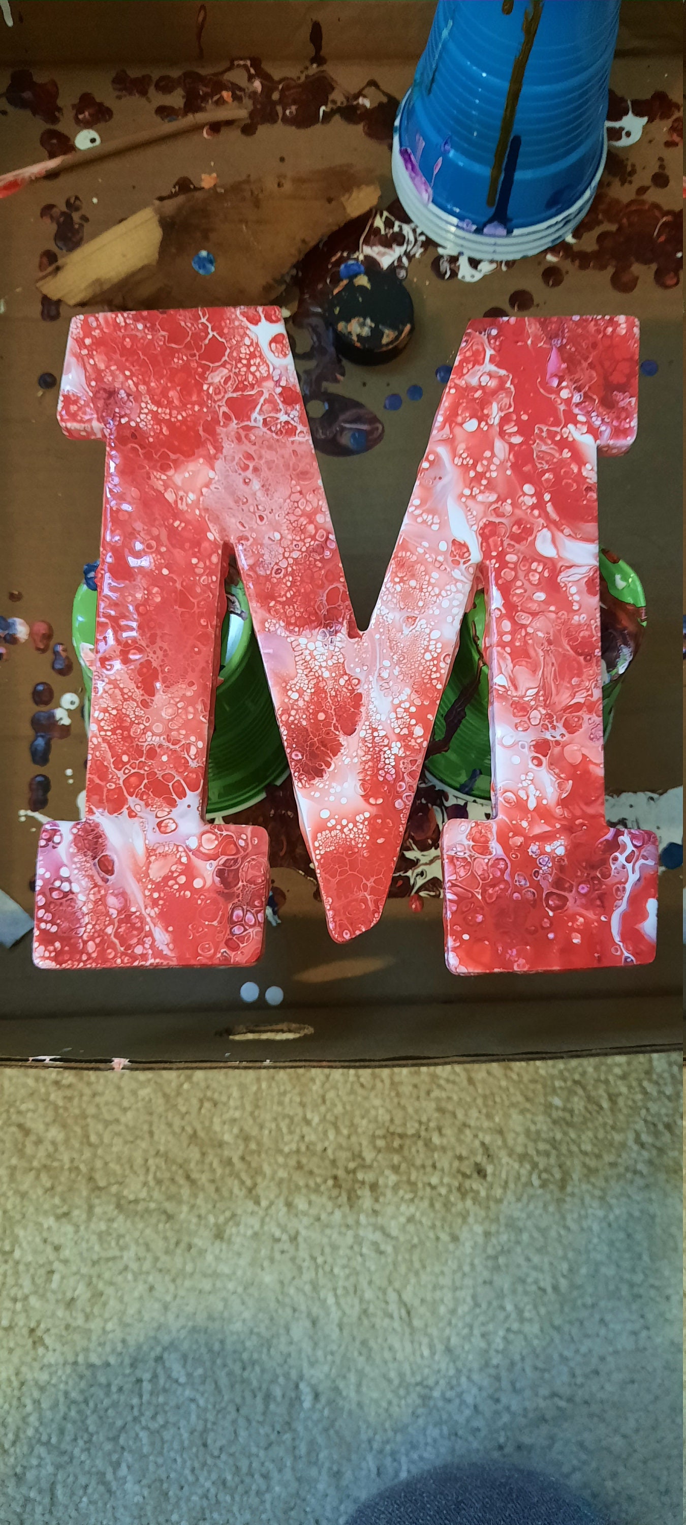 Acrylic Paint Poured Letters, Custom Painted Letter Decor - Fluid Art ...
