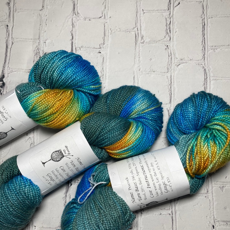 Peacock Blue Yarn - Etsy