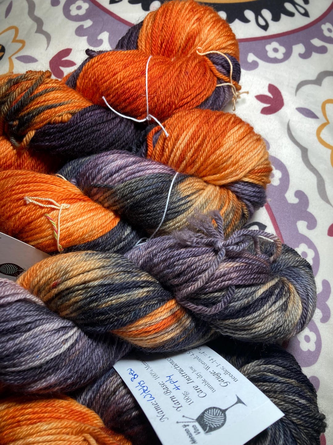 Witch’s Bew | Variegated Black and Orange Worsted Weight Yarn for ...