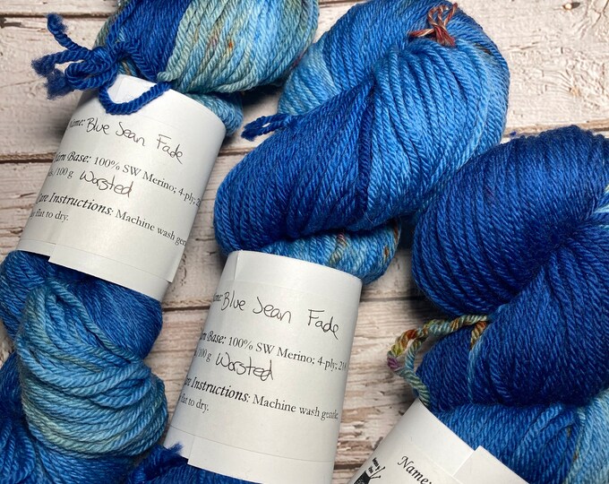 Blue Jean Fade | Variegated Blue Worsted Weight Yarn for Knitters ...