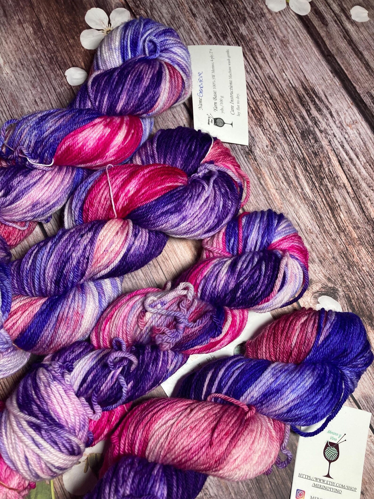 Genevieve | Purple and Pink Variegated and Speckled Worsted Weight Yarn ...