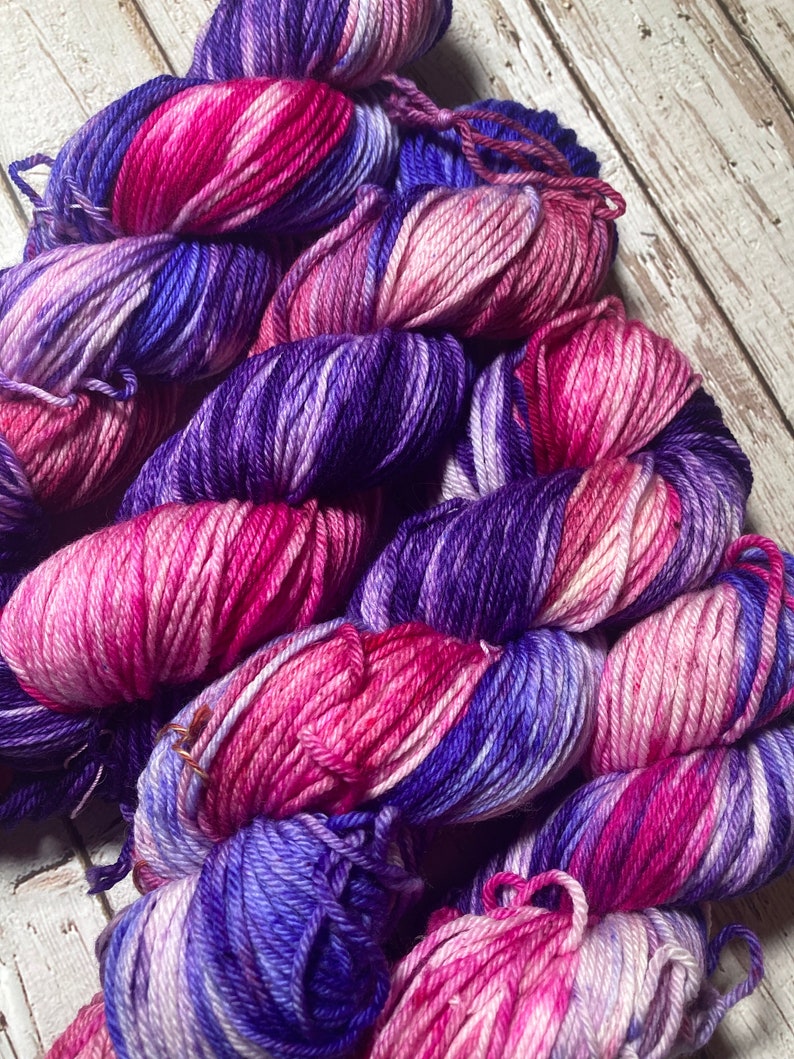 Genevieve | Purple and Pink Variegated and Speckled Worsted Weight Yarn ...