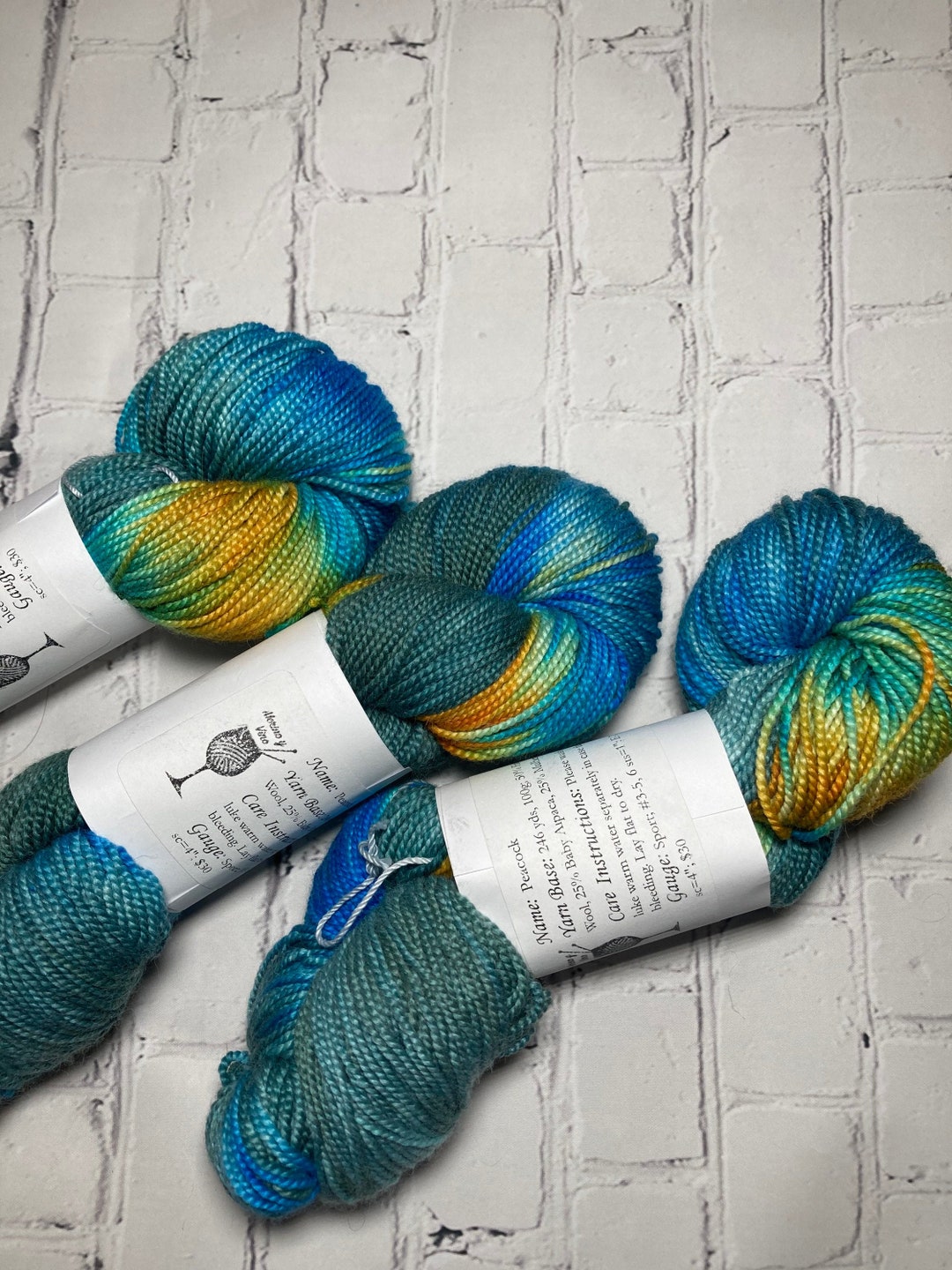 Peacock | Variegated Green, Blue, and Yellow Yarn for Knitting, Crochet ...