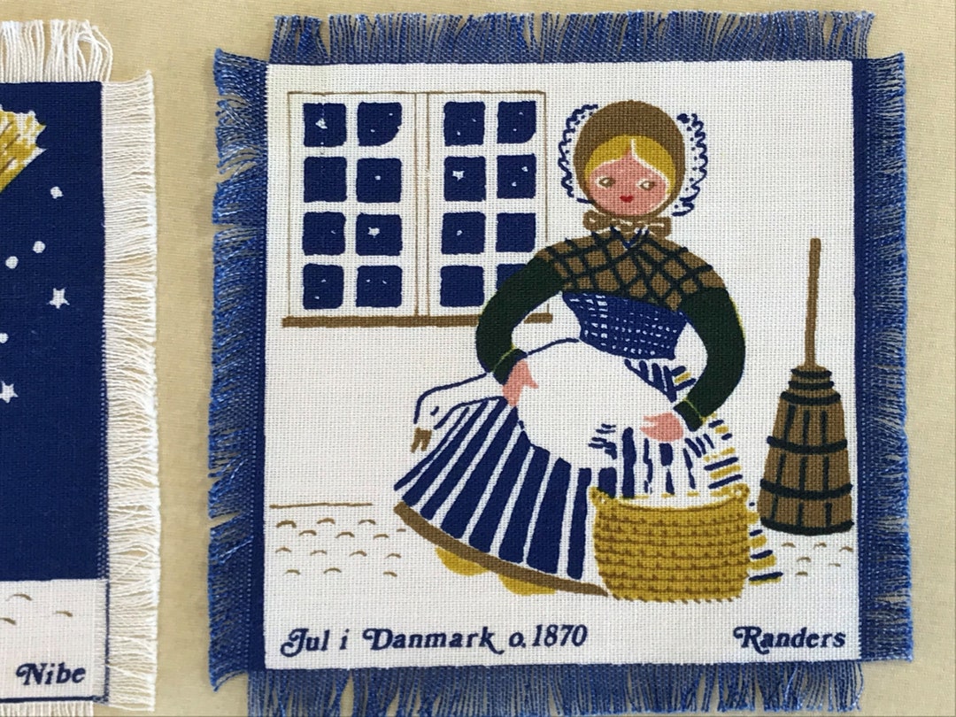 NOS Vintage DANISH CHRISTMAS Denmark Cocktail Napkin Blue - Etsy
