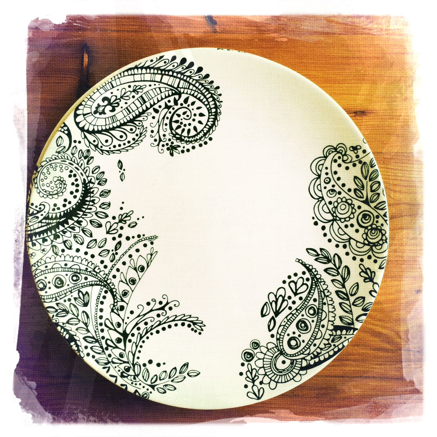 Paisley Dinner Plate Beautiful Dinner Plates With an Elegant | Etsy