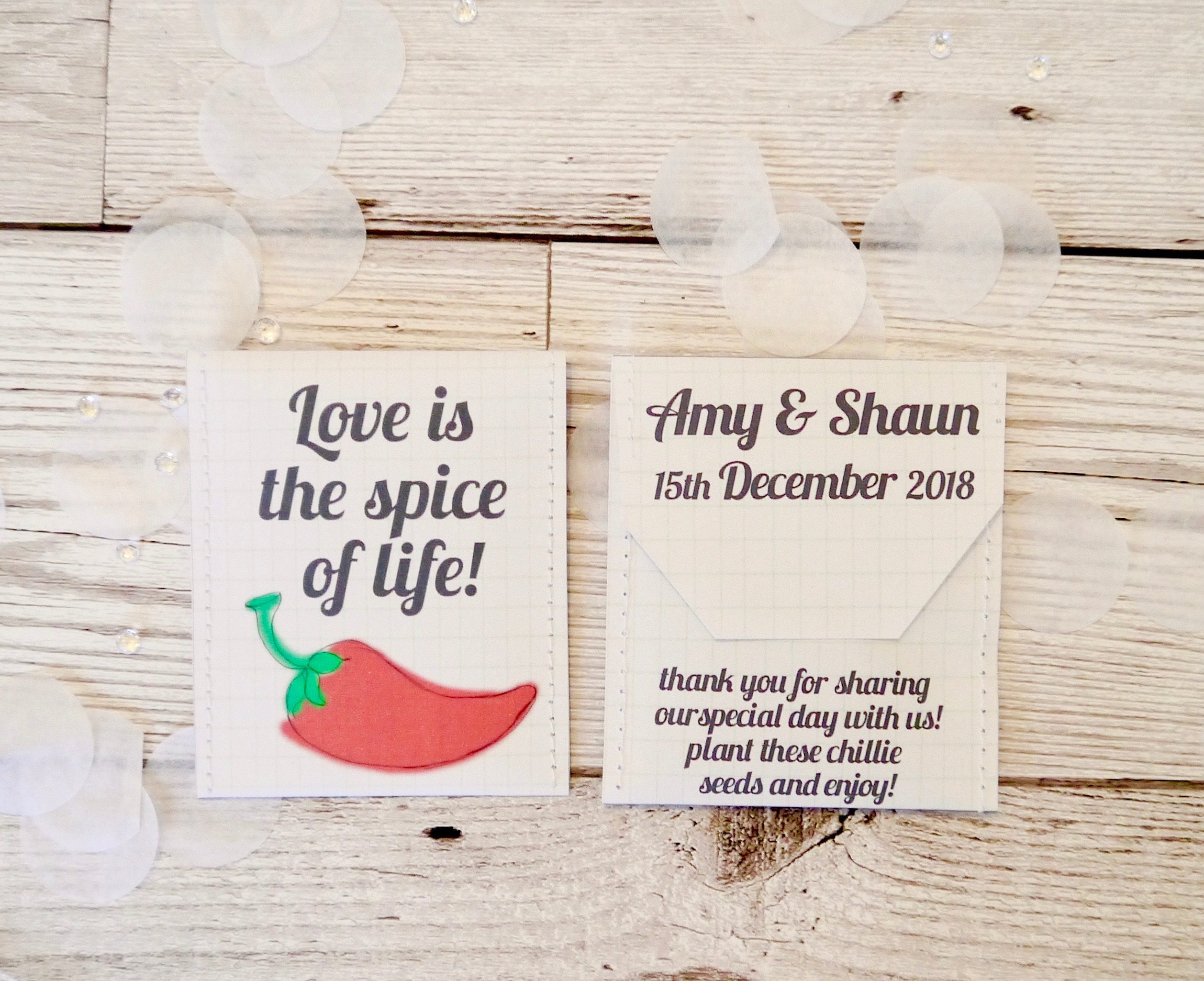Chillies Wedding Favour: Seed Bag, Pack of 10 - Chilli Seed Wedding ...
