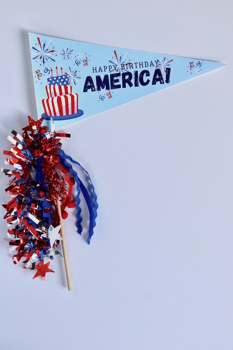 ASSEMBLED 4th of July Patriotic Flag Pennant - Etsy