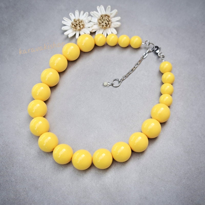 Yellow Necklace - Etsy