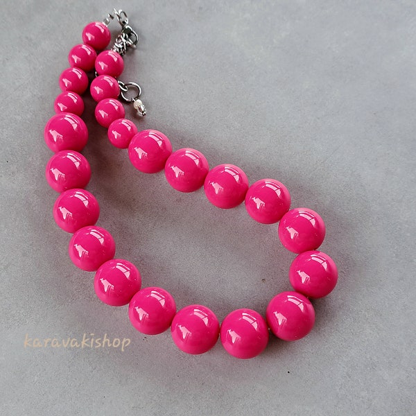Fuchsia Necklace - Etsy