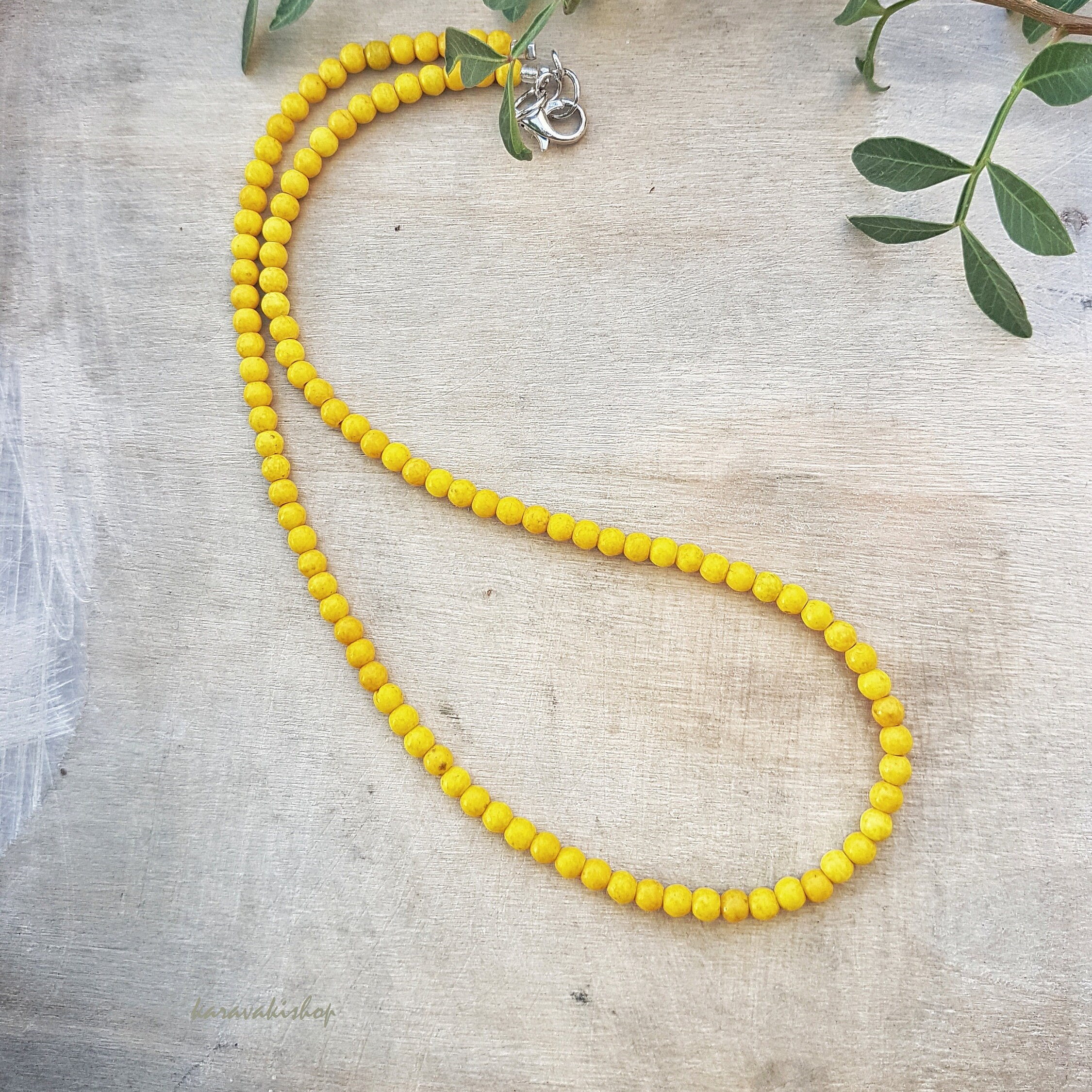 Yellow Dainty Necklace, Yellow Bridesmaid Gift, Layering Yellow Jewelry ...