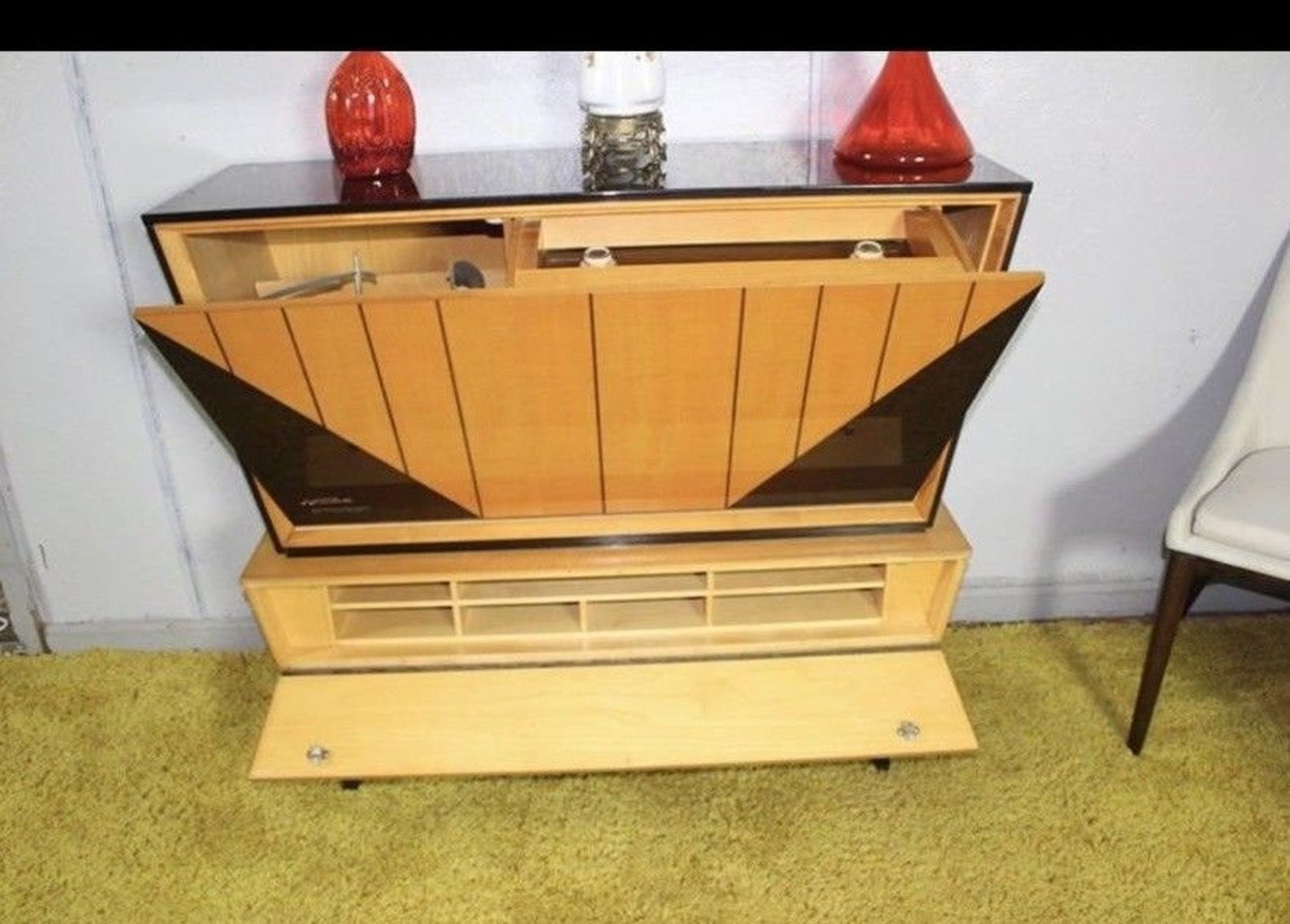 Mid Century Modern German Wood Console High End Hi-fi Kuba Tango Radio ...