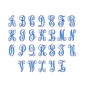 Monogram Script Font Alphabet Embroidery Design Free Custom | Etsy