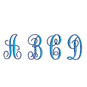 Monogram Script Font Alphabet Embroidery Design Free Custom | Etsy