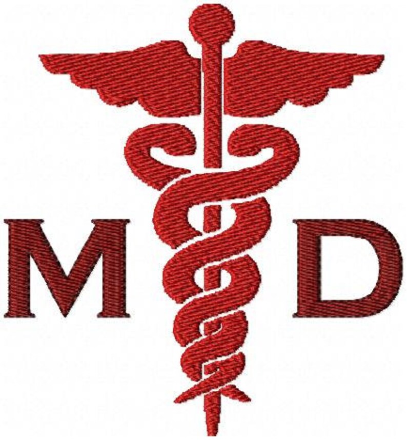 Caduceus Machine Embroidery Designs MD and RN Medical - Etsy