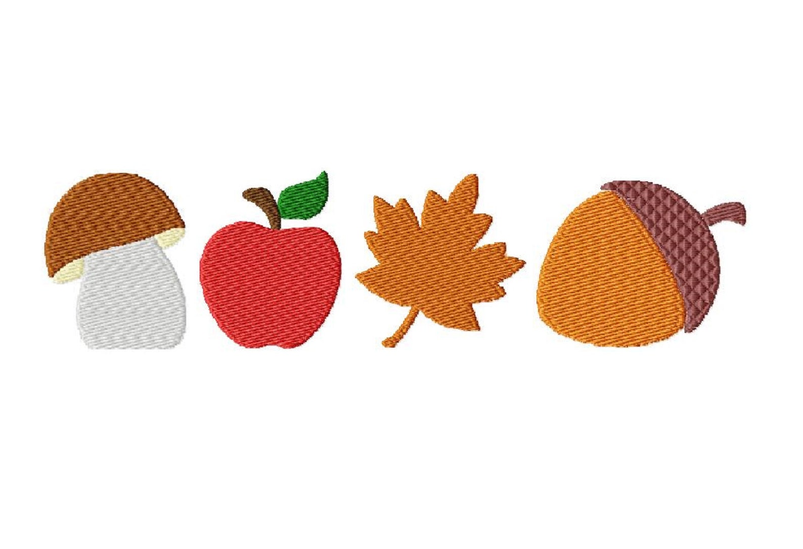 Fall Machine Embroidery Designs Mushroom Apple Maple Leaf Acorn Autumn ...