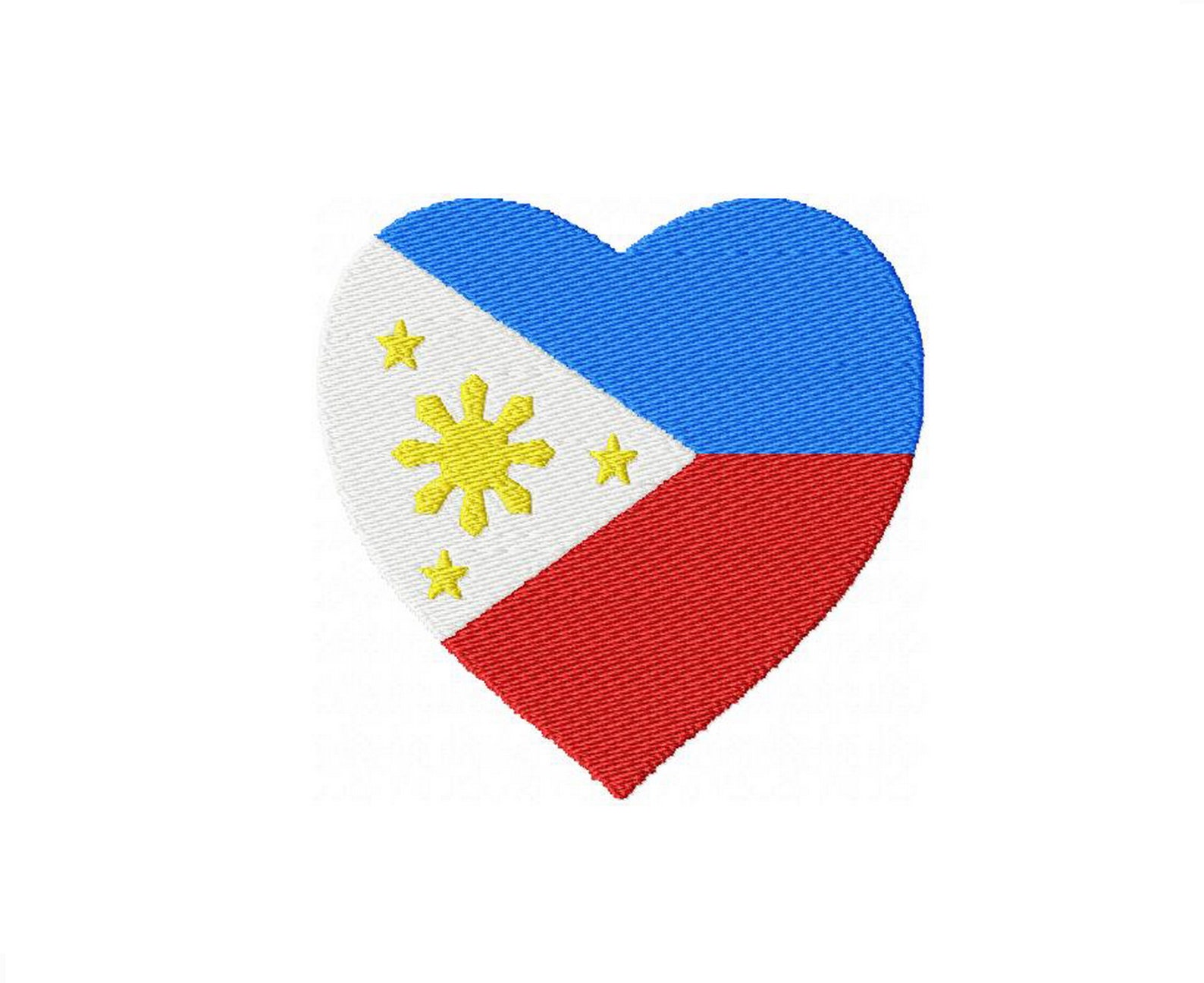 Philippines Flag Heart Embroidery Design Mini Philippino Flag - Etsy